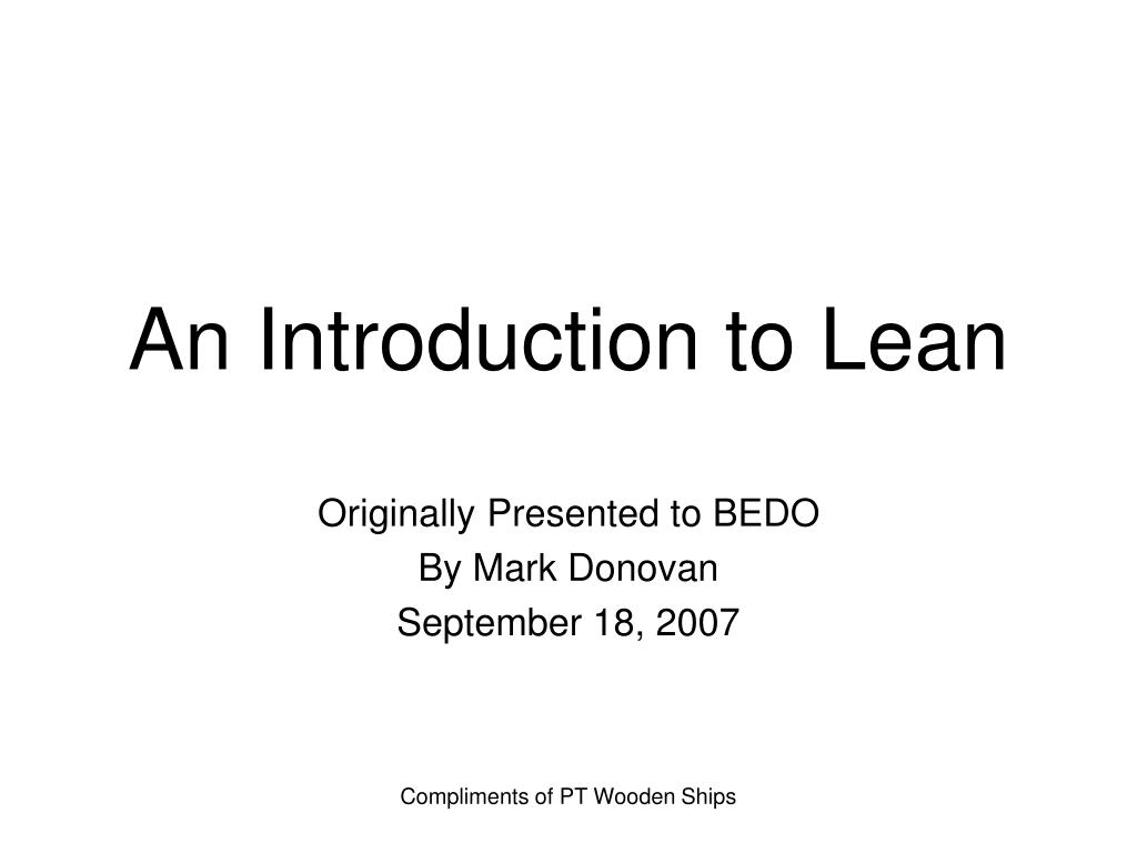 PPT - An Introduction to Lean PowerPoint Presentation, free download ...