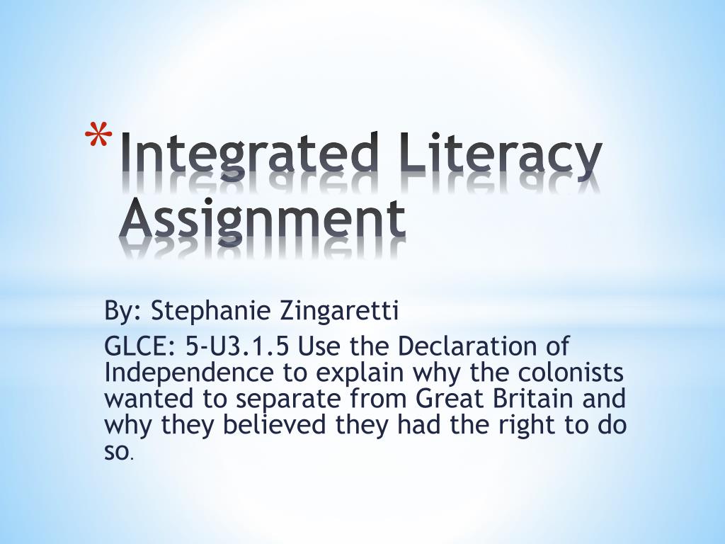 PPT - Integrated Literacy Assignment PowerPoint Presentation, free ...