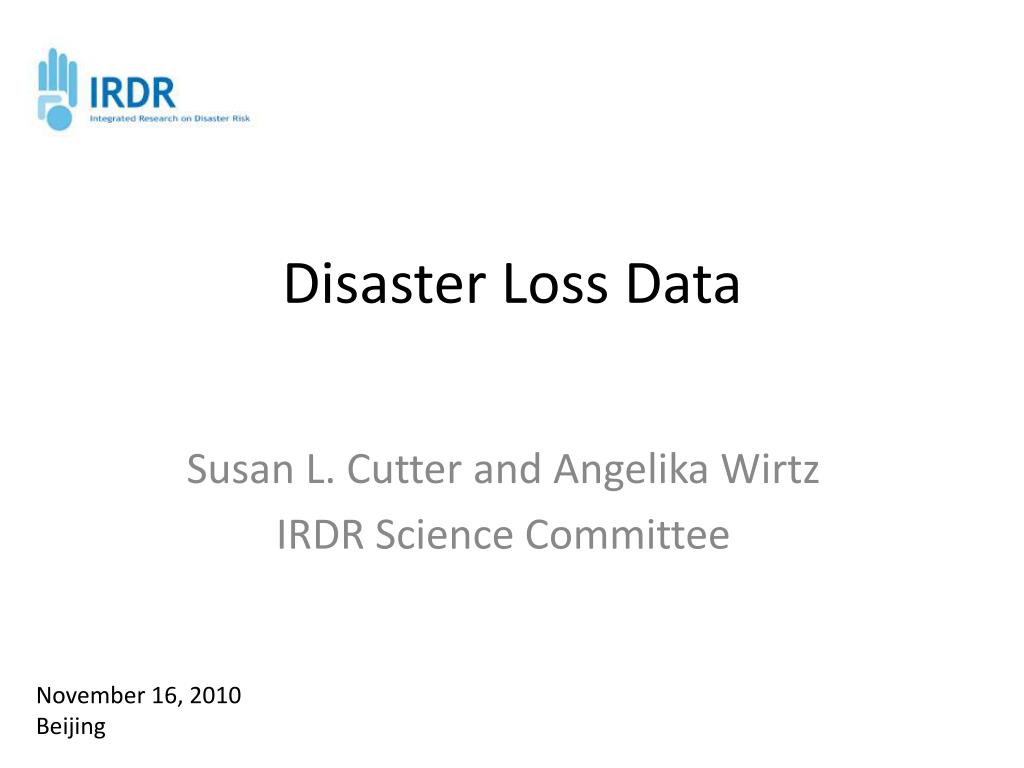 PPT - Disaster Loss Data PowerPoint Presentation, free download - ID ...