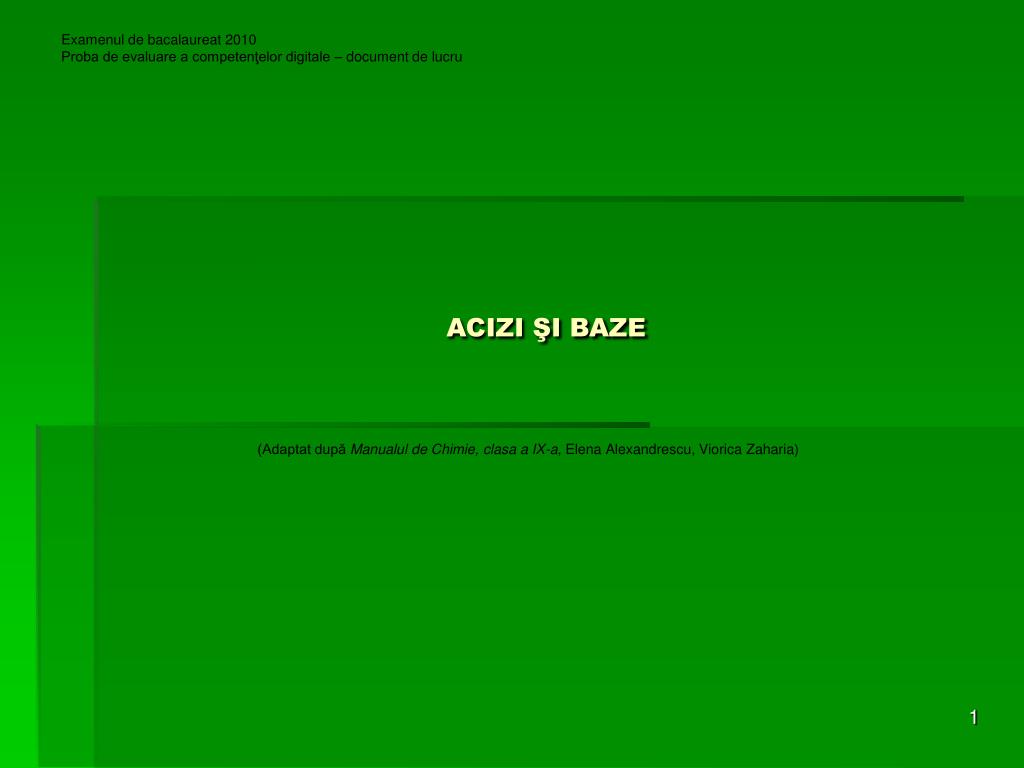 PPT - ACIZI ŞI BAZE PowerPoint Presentation, free download - ID:3819032