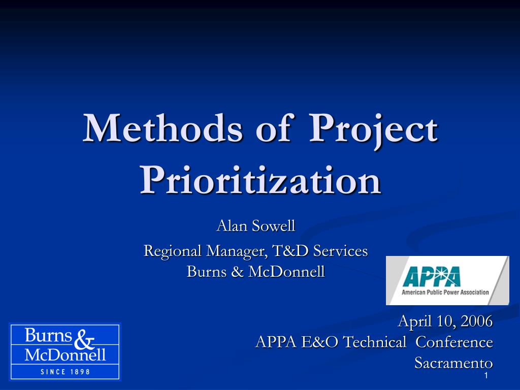 PPT - Methods of Project Prioritization PowerPoint Presentation, free ...