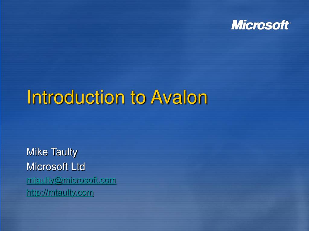 PPT - Introduction to Avalon PowerPoint Presentation, free download ...