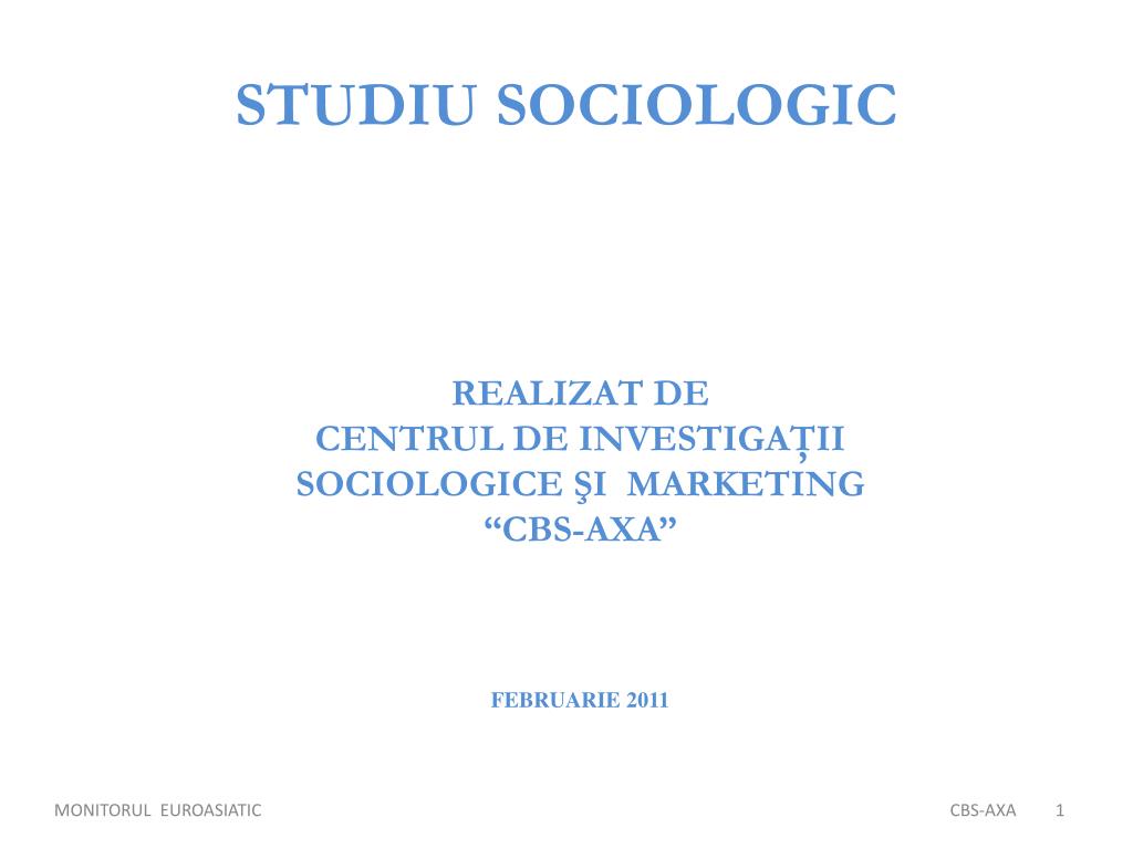 PPT - STUDIU SOCIOLOGIC PowerPoint Presentation, free download - ID:3824500