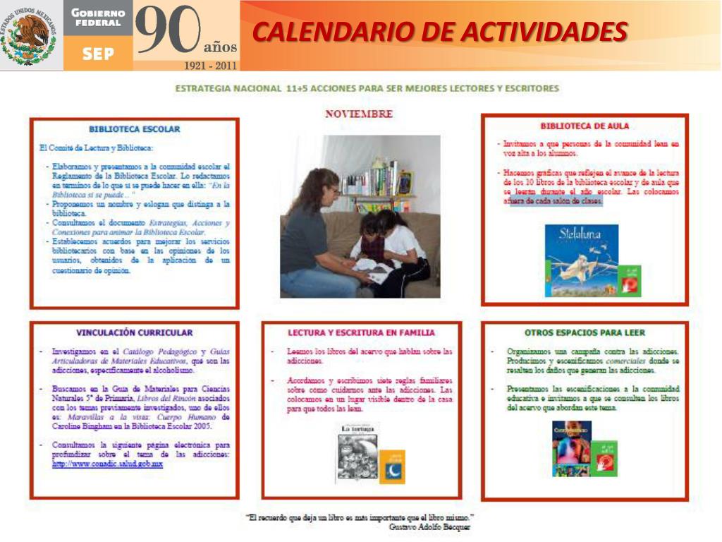 PPT - CALENDARIO DE ACTIVIDADES PowerPoint Presentation, free download ...