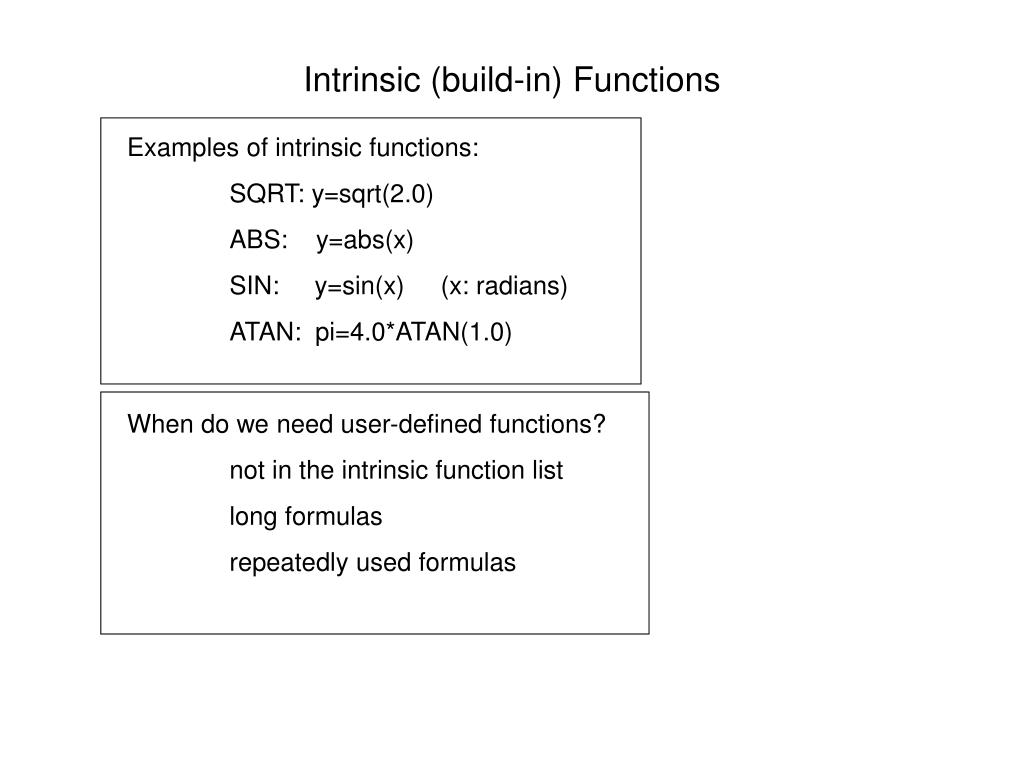 PPT - Intrinsic (build-in) Functions PowerPoint Presentation, free ...