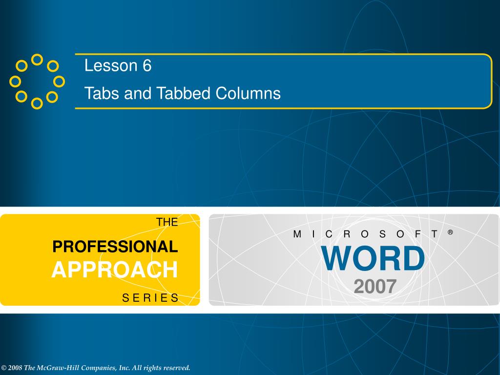 PPT - Lesson 6 Tabs and Tabbed Columns PowerPoint Presentation, free ...