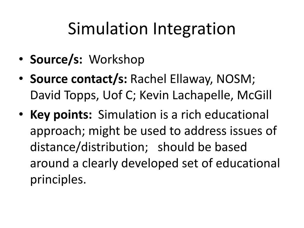 PPT - Simulation Integration PowerPoint Presentation, free download ...