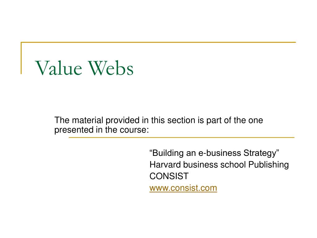 PPT - Value Webs PowerPoint Presentation, free download - ID:3837371