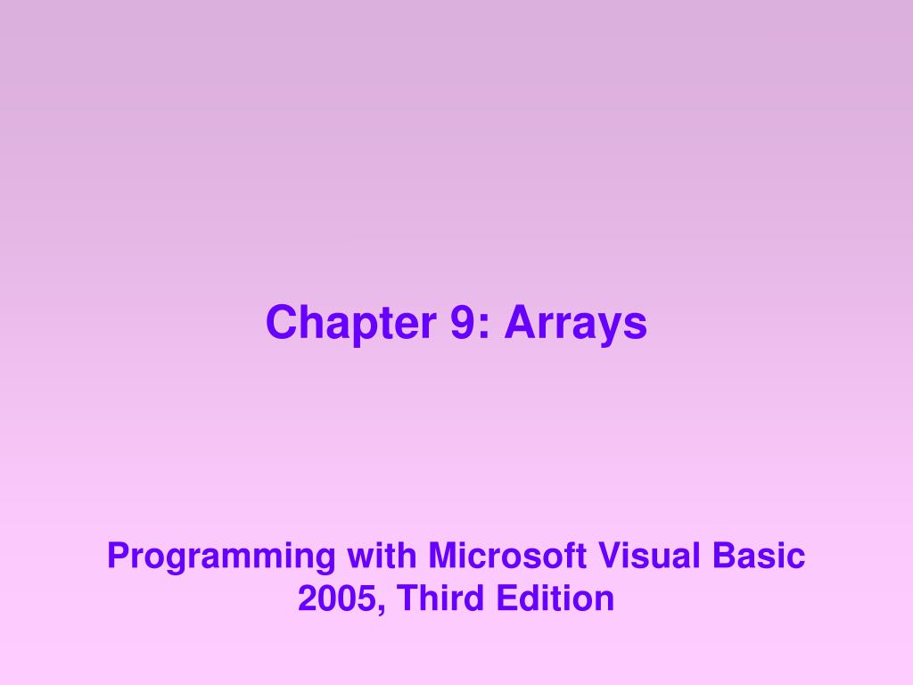 PPT - Chapter 9: Arrays PowerPoint Presentation, free download - ID:3838658