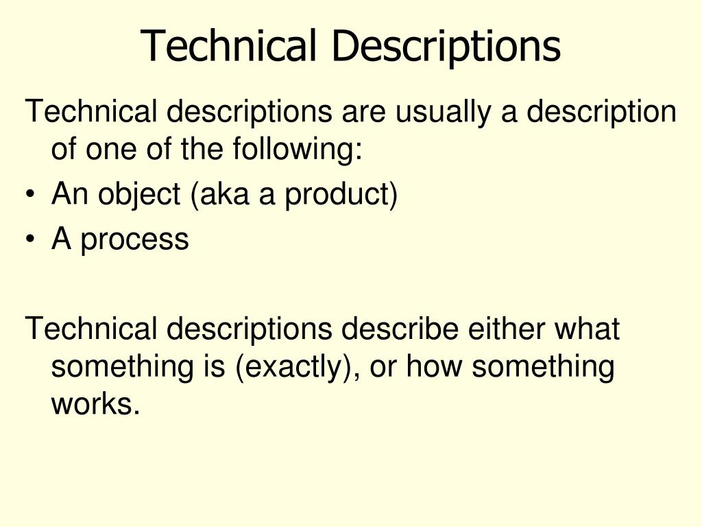 PPT - Technical Descriptions PowerPoint Presentation, free download ...
