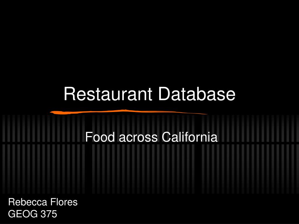 PPT - Restaurant Database PowerPoint Presentation, free download - ID ...