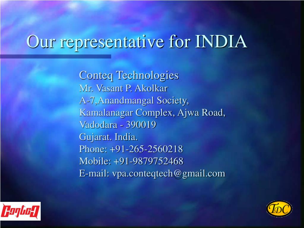 PPT - Our representative for INDIA PowerPoint Presentation, free ...