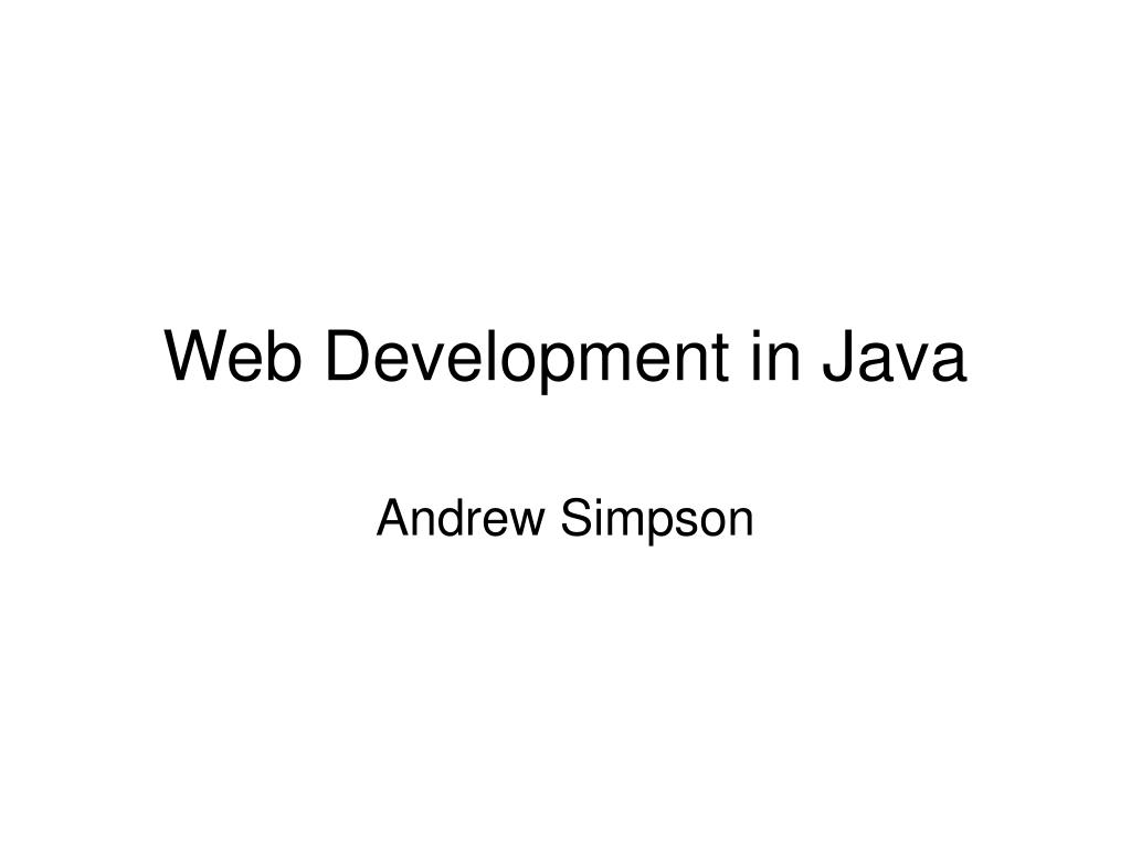 PPT - Web Development in Java PowerPoint Presentation, free download ...
