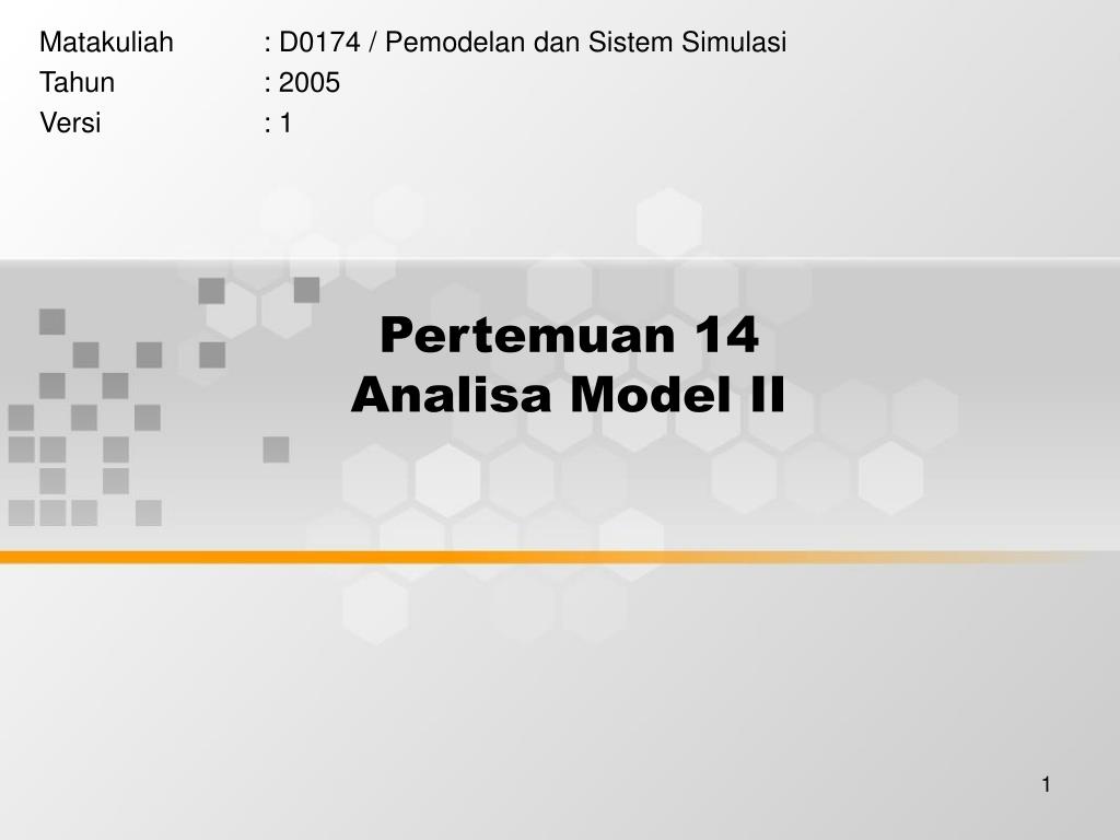 PPT - Pertemuan 14 Analisa Model II PowerPoint Presentation, free ...