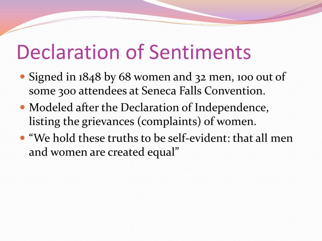 PPT - Declaration of Sentiments PowerPoint Presentation, free download ...