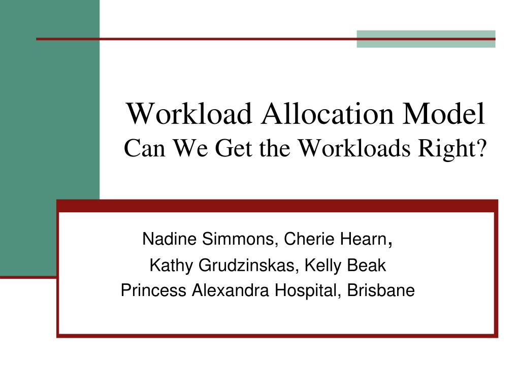 PPT - Workload Allocation Model Can We Get the Workloads Right ...