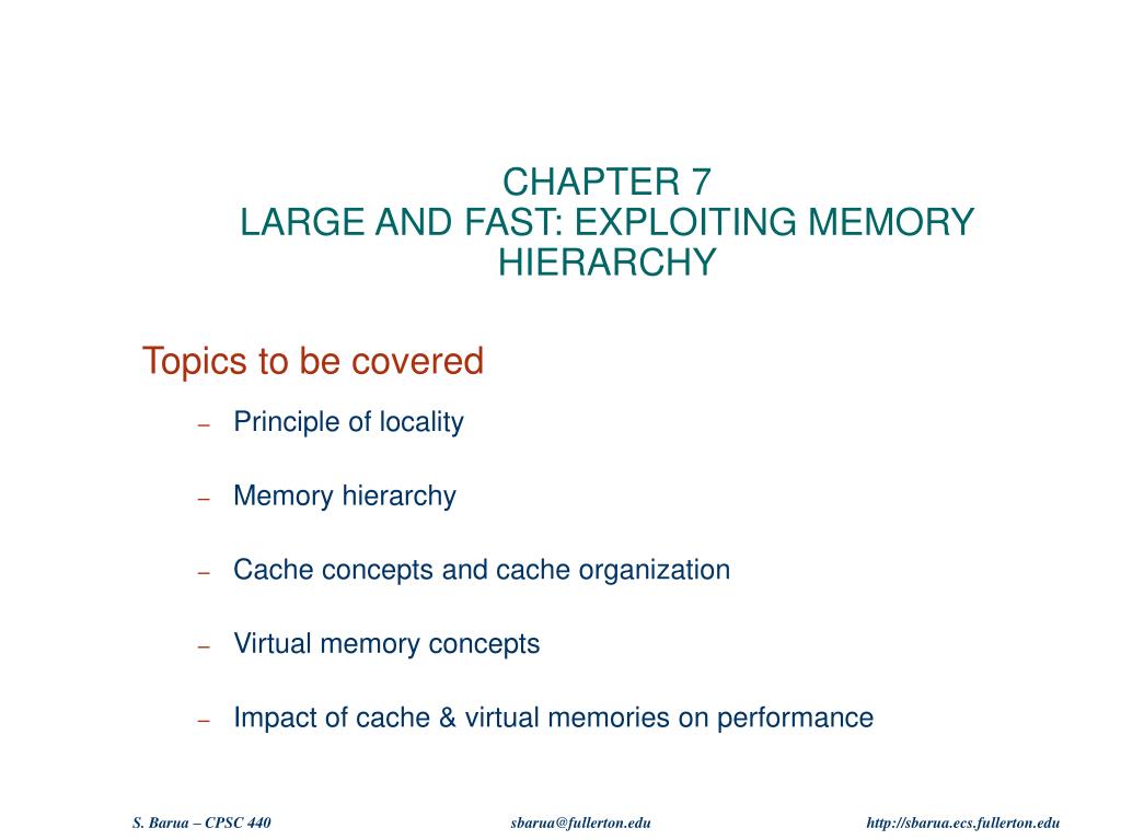 PPT - CHAPTER 7 LARGE AND FAST: EXPLOITING MEMORY HIERARCHY PowerPoint Presentation - ID:3849713