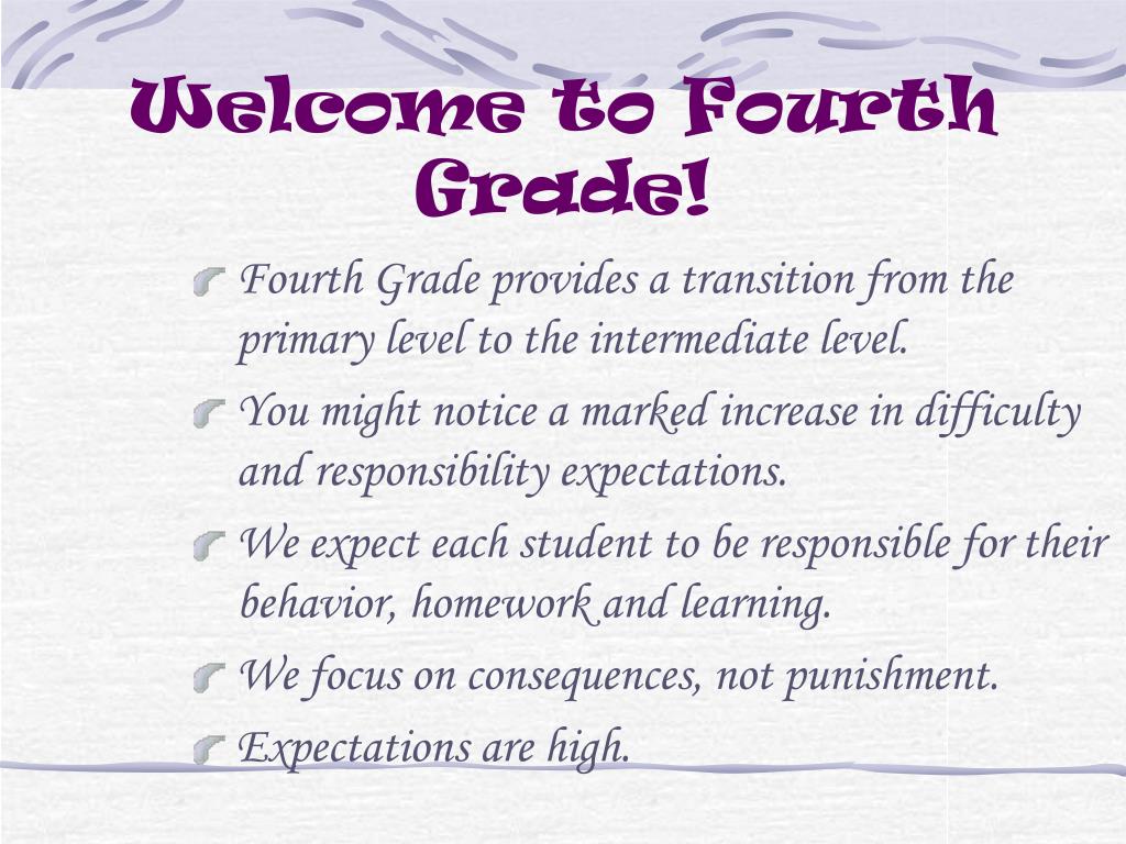 PPT - Welcome to Fourth Grade! PowerPoint Presentation, free download ...