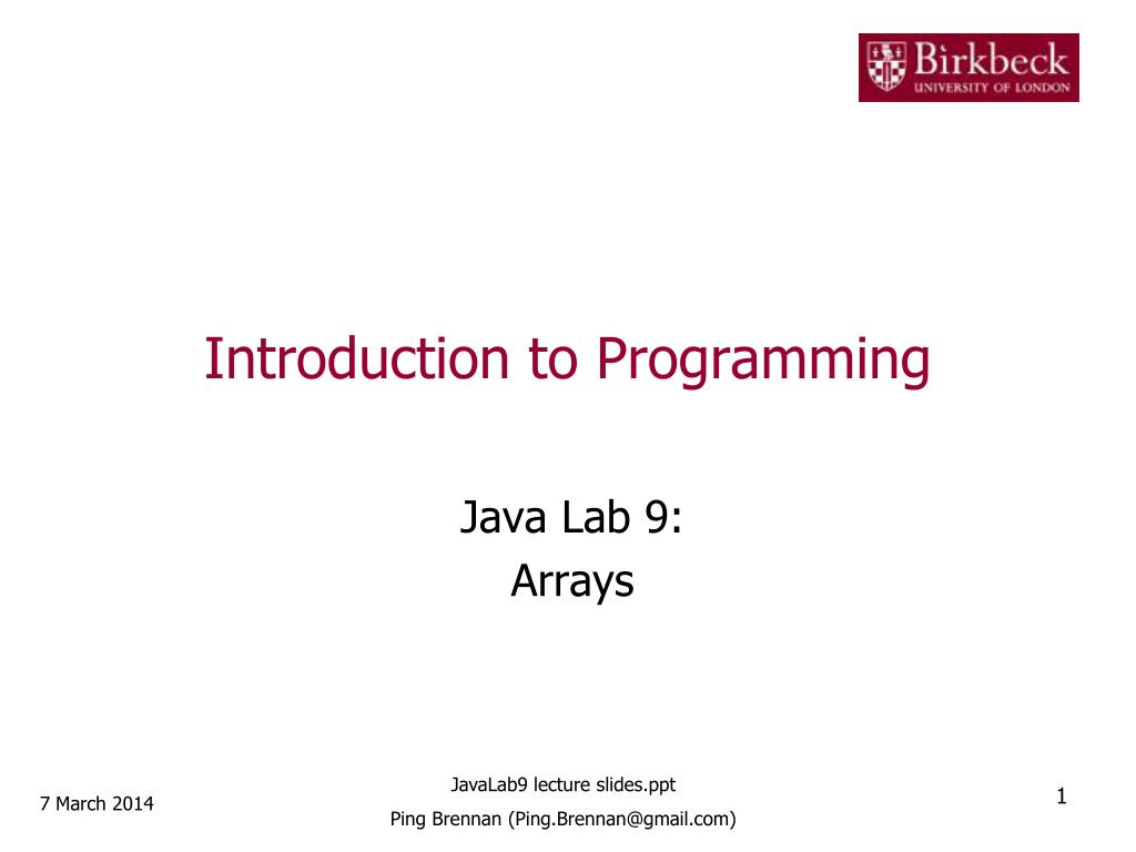 PPT - Java Lab 9: Understanding Arrays and Array Methods in Java ...