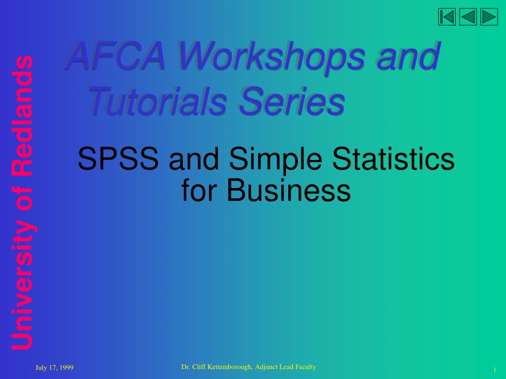 PPT - SPSS and Simple Statistics for Business PowerPoint Presentation ...