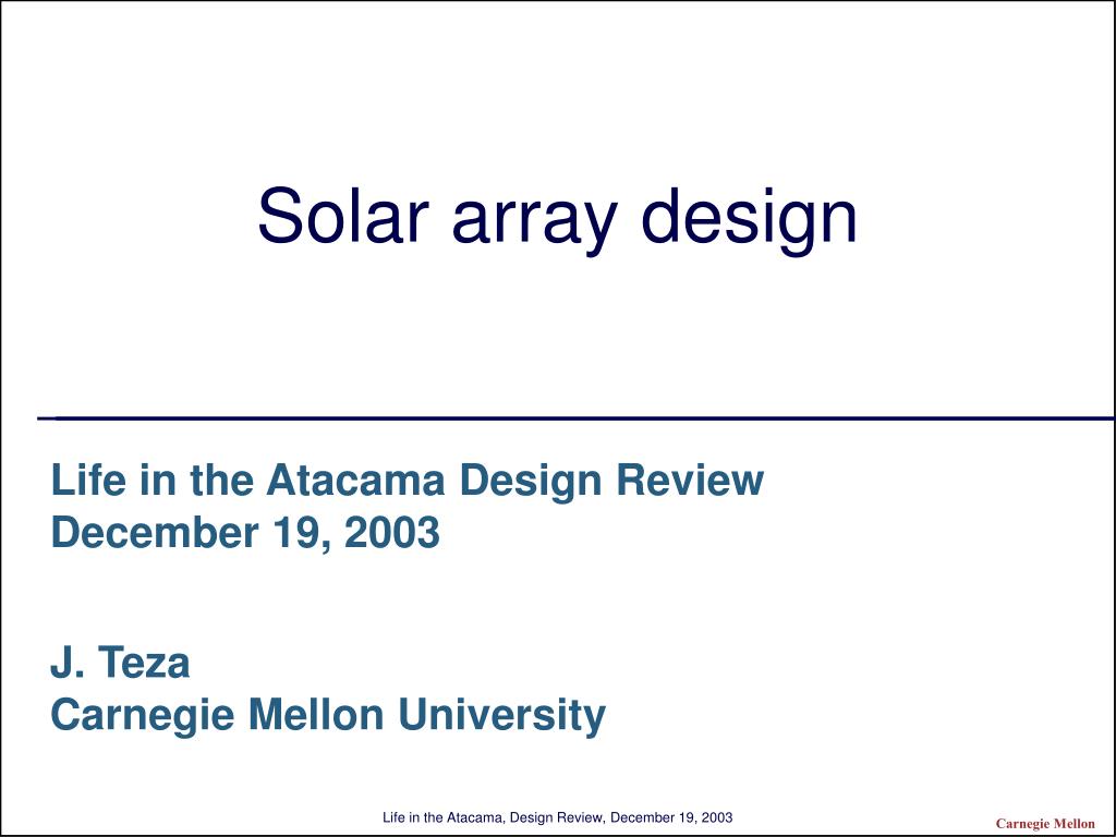 PPT - Solar array design PowerPoint Presentation, free download - ID ...