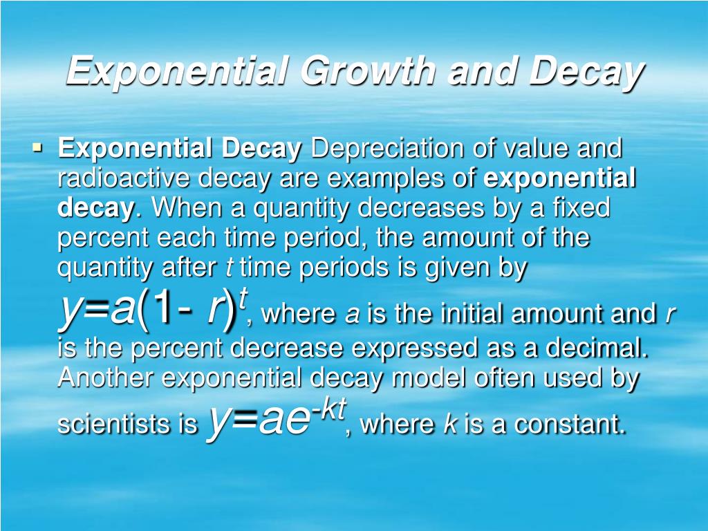 PPT - Exponential Growth and Decay PowerPoint Presentation, free ...