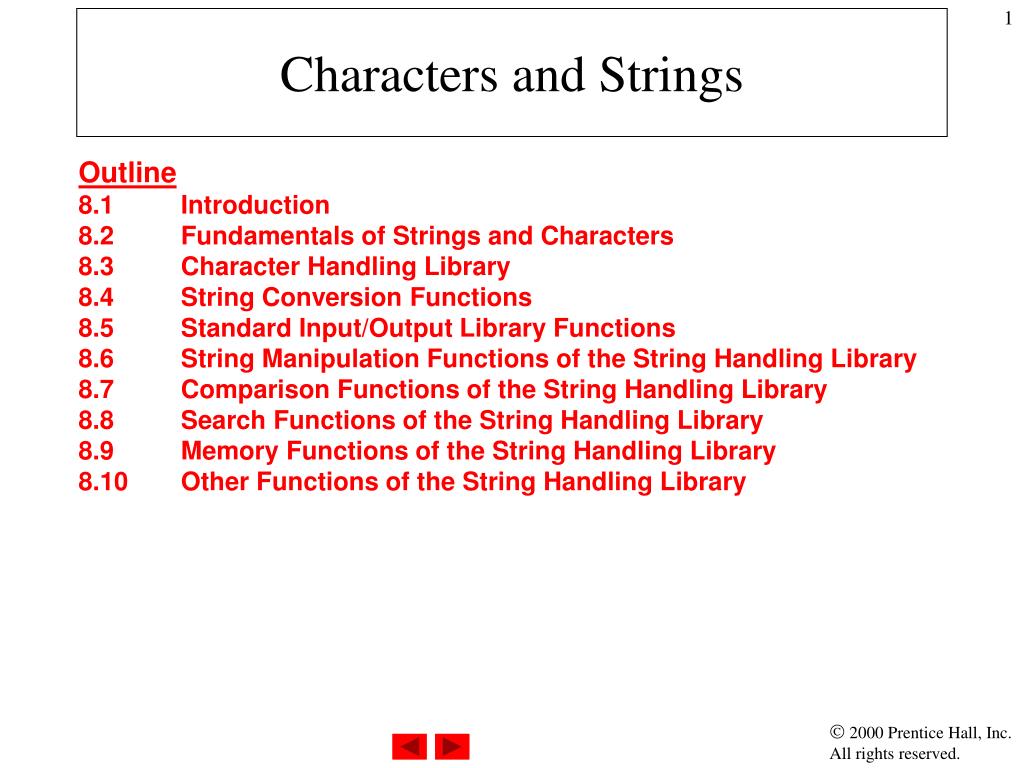 PPT - Characters and Strings PowerPoint Presentation, free download ...