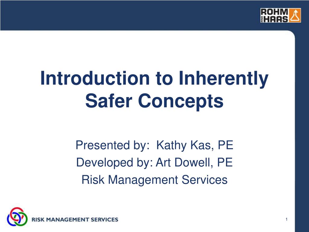 PPT - Introduction to Inherently Safer Concepts PowerPoint Presentation ...