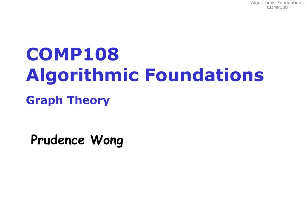 PPT - COMP108 Algorithmic Foundations Graph Theory PowerPoint ...