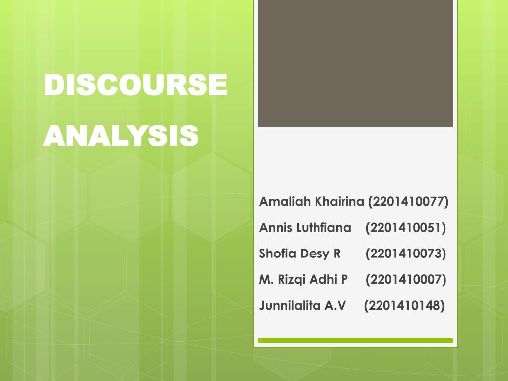 PPT - DISCOURSE ANALYSIS PowerPoint Presentation, free download - ID ...
