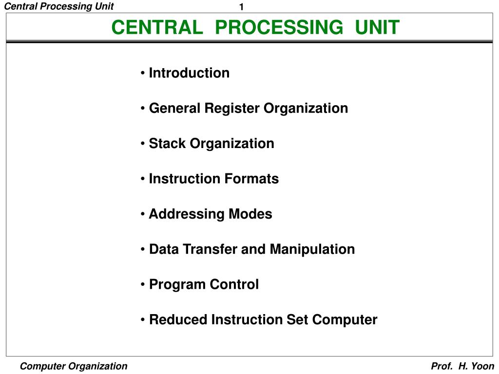 PPT - CENTRAL PROCESSING UNIT PowerPoint Presentation, free download ...