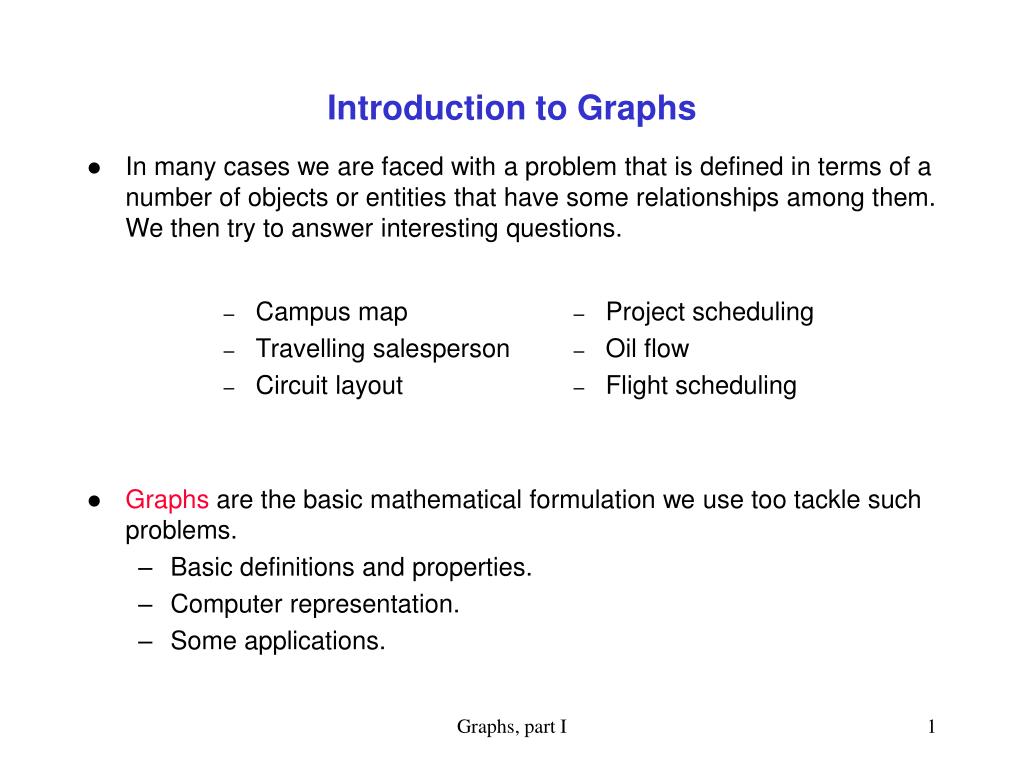PPT - Introduction to Graphs: Basic Definitions, Properties, and ...