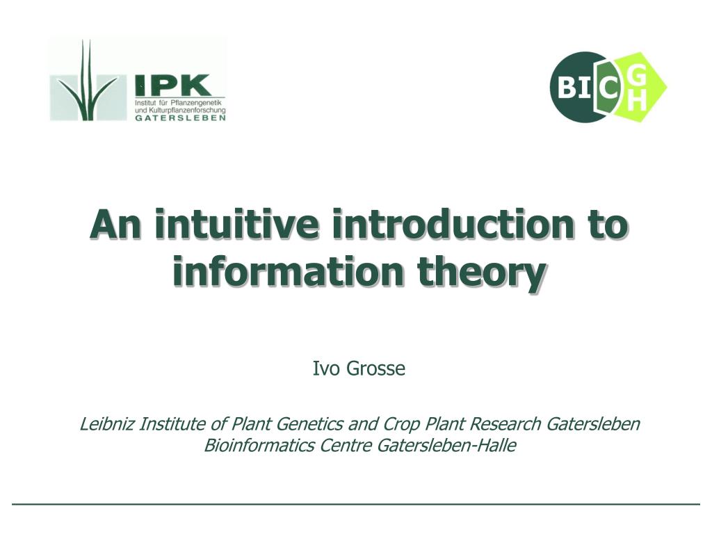 PPT - An intuitive introduction to information theory PowerPoint ...