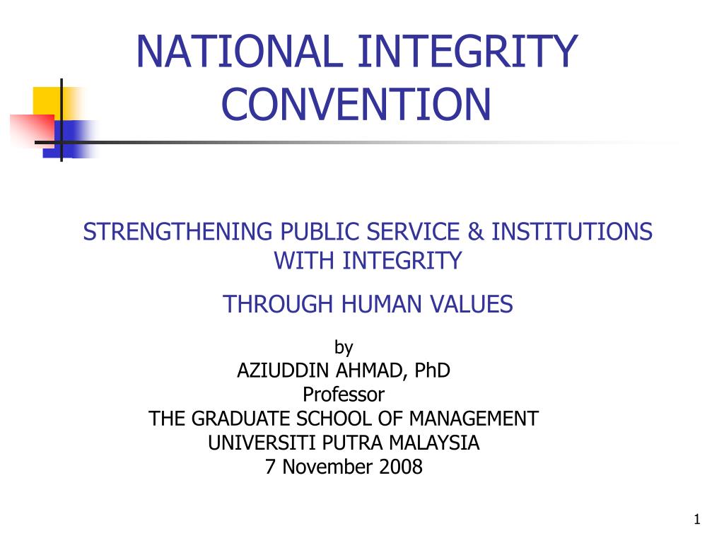 PPT - NATIONAL INTEGRITY CONVENTION PowerPoint Presentation, free ...