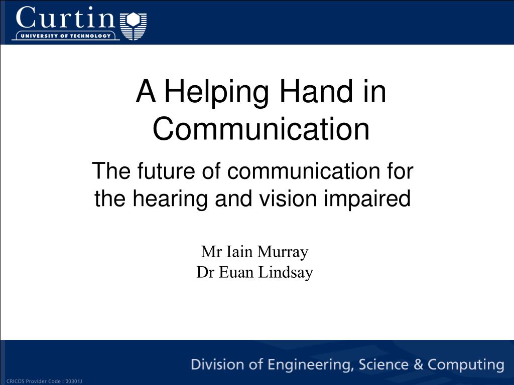 PPT - A Helping Hand in Communication PowerPoint Presentation, free ...