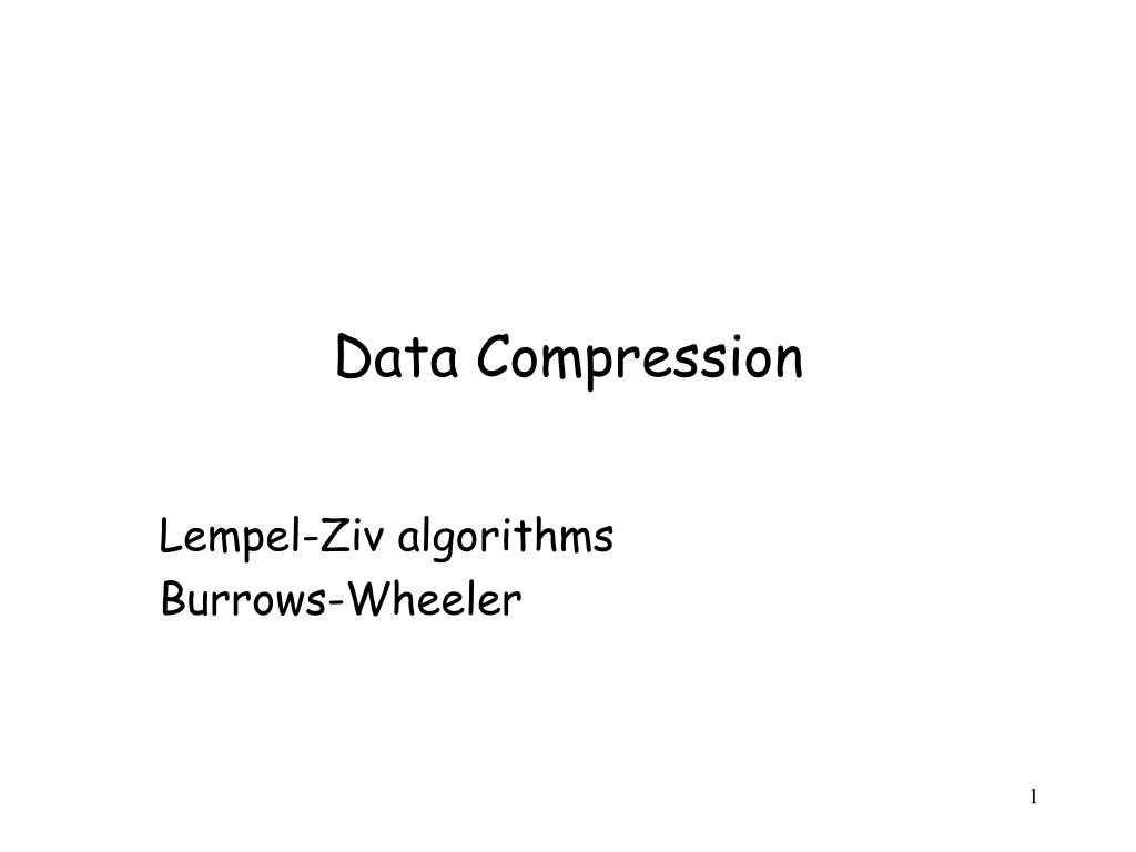 PPT - Data Compression PowerPoint Presentation, free download - ID:3863812