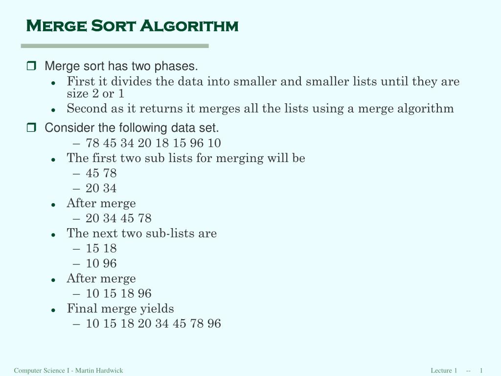 PPT - Merge Sort Algorithm PowerPoint Presentation, free download - ID ...