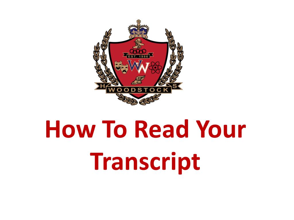 PPT - How To Read Your Transcript PowerPoint Presentation, free ...