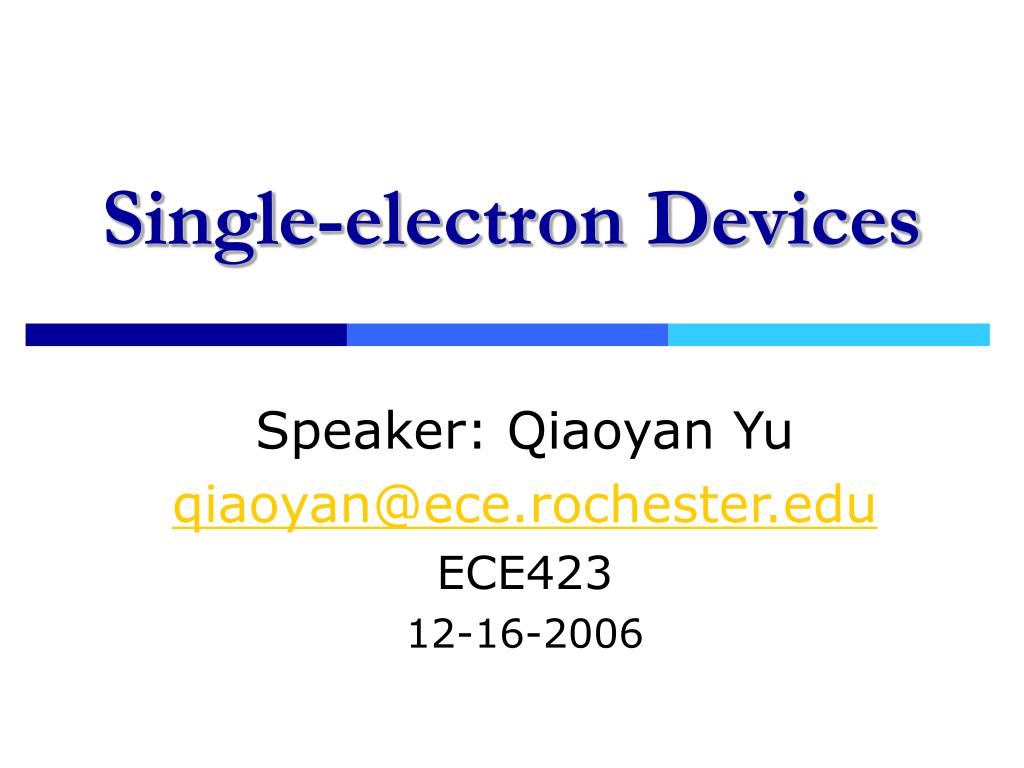 PPT - Single-electron Devices PowerPoint Presentation, free download ...