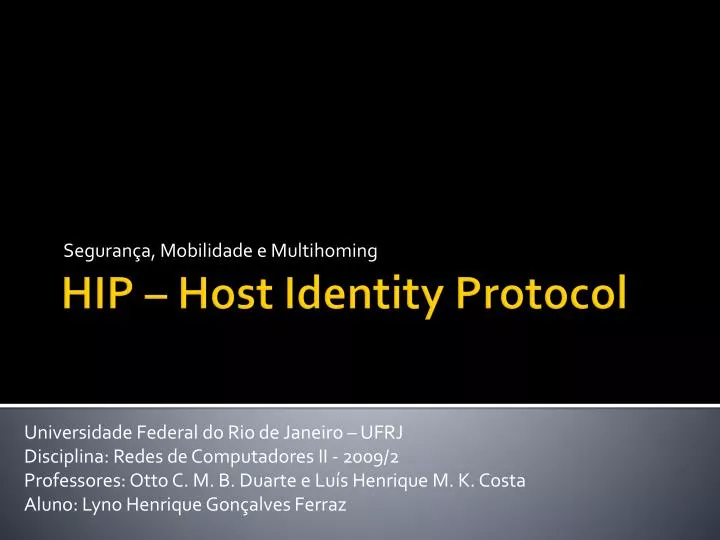 PPT - HIP – Host Identity Protocol PowerPoint Presentation, free download - ID:3875756