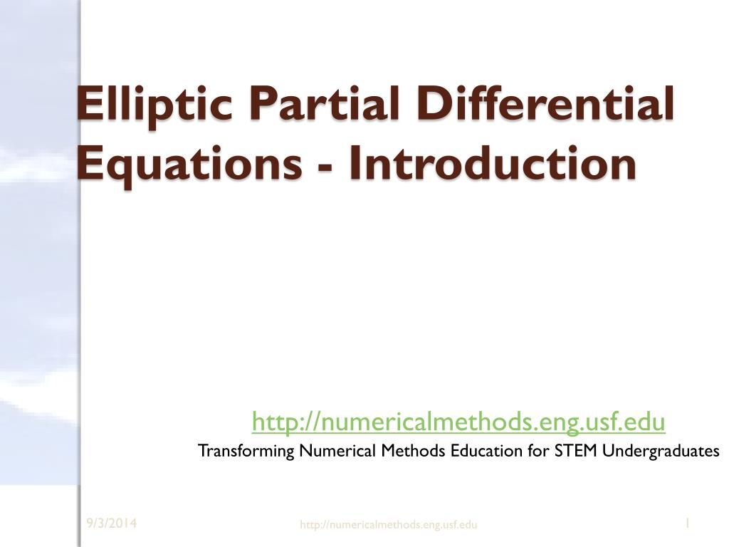 PPT - Elliptic Partial Differential Equations - Introduction PowerPoint ...