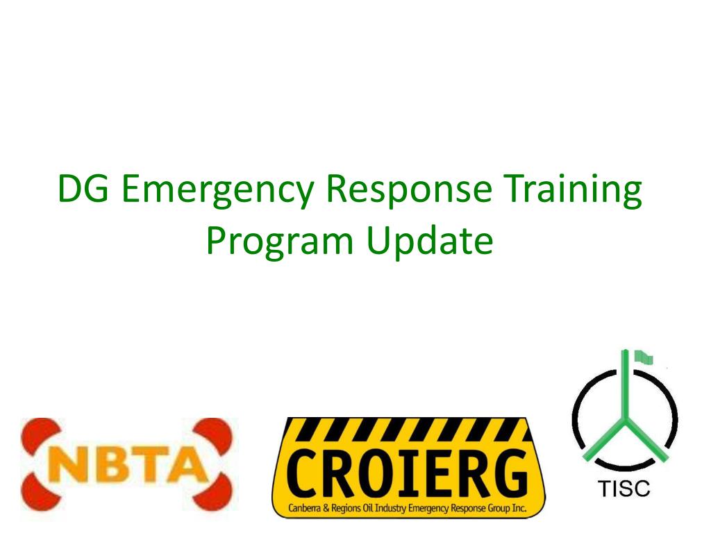 PPT - DG Emergency Response Training Program Update PowerPoint ...