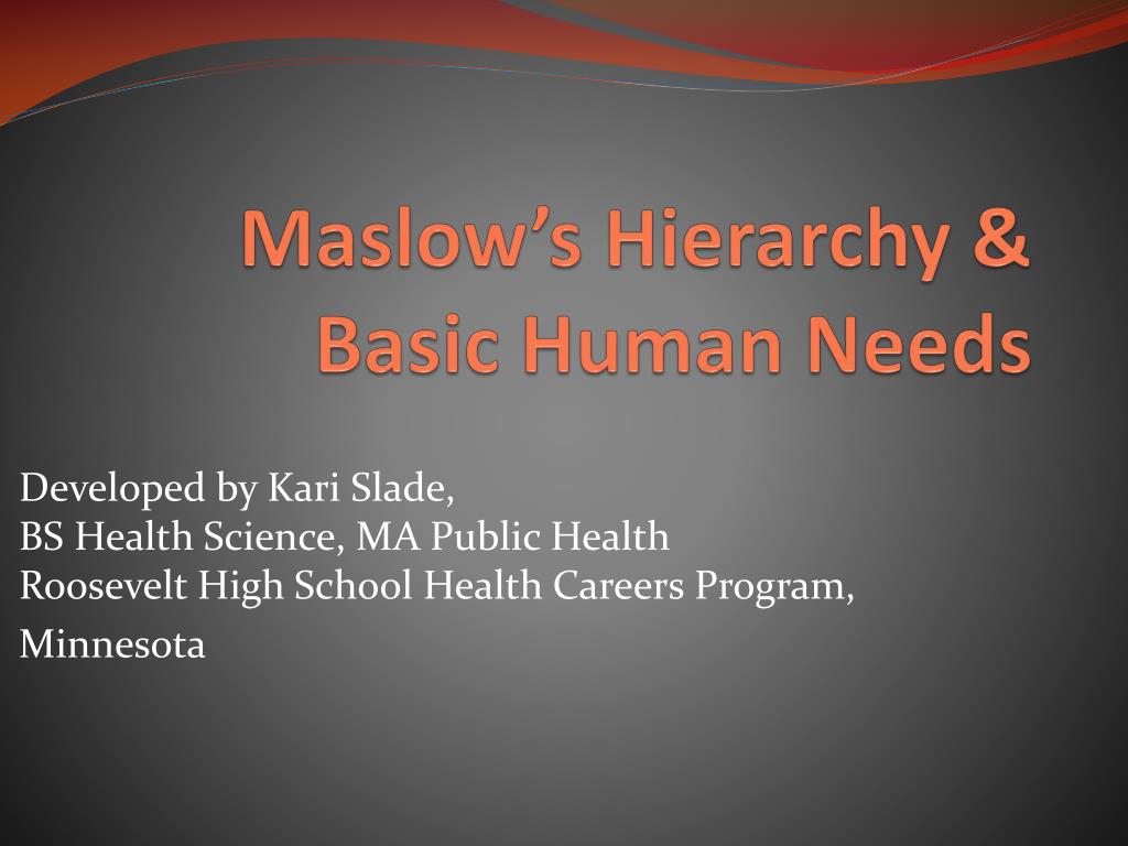 PPT - Maslow’s Hierarchy & Basic Human Needs PowerPoint Presentation ...