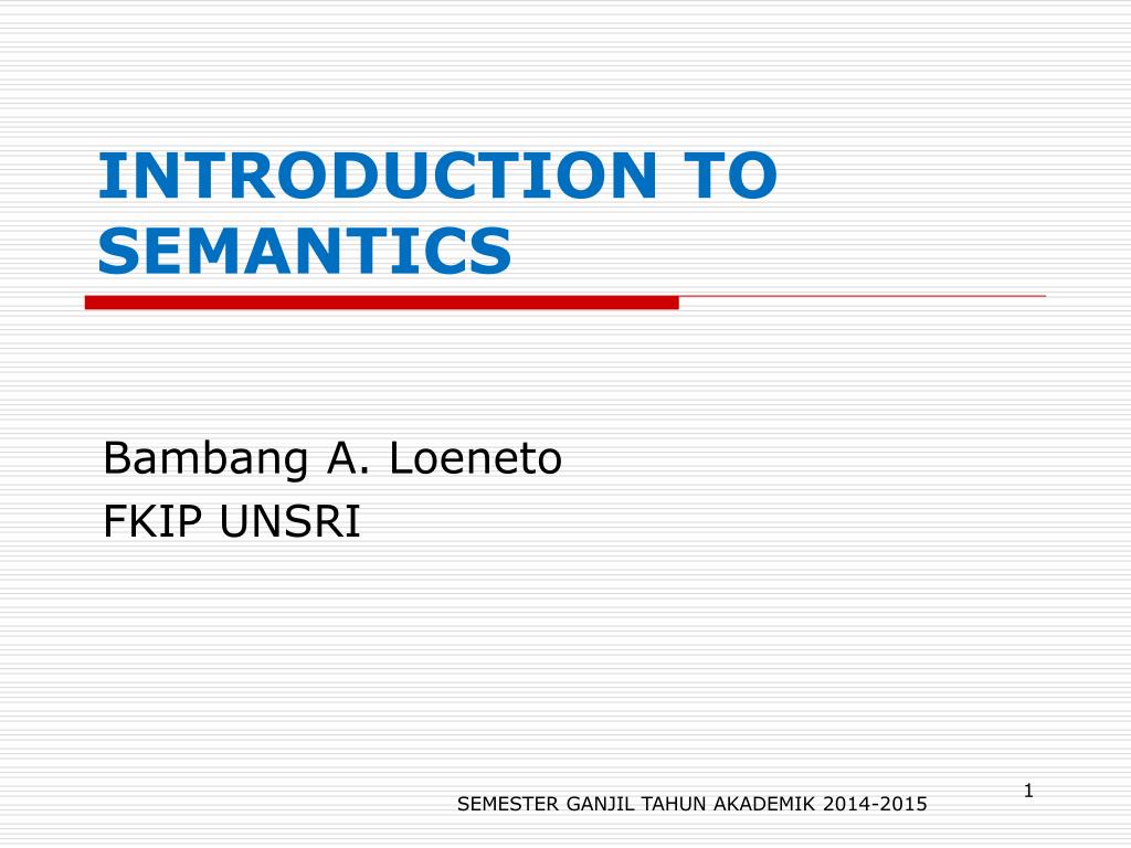 PPT - INTRODUCTION TO SEMANTICS PowerPoint Presentation, free download ...