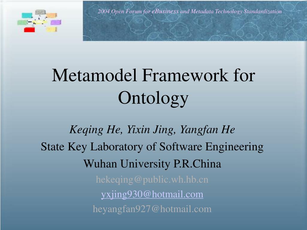 PPT - Metamodel Framework for Ontology PowerPoint Presentation, free ...