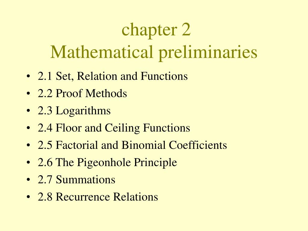 PPT - chapter 2 Mathematical preliminaries PowerPoint Presentation ...