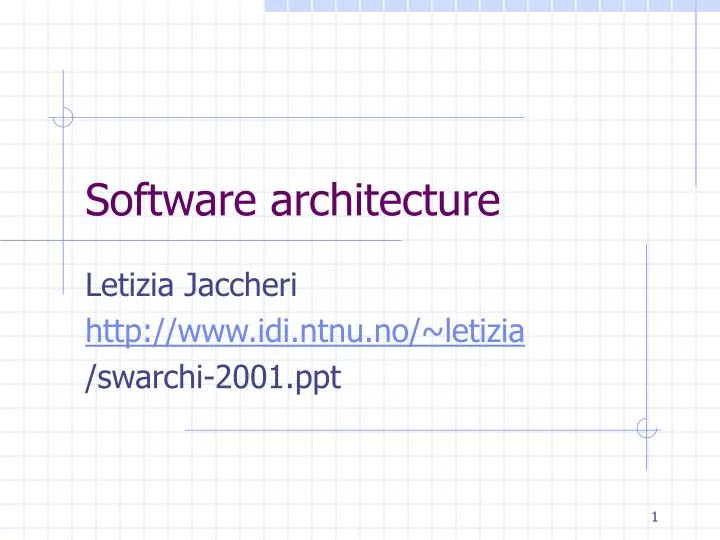 PPT - Software architecture PowerPoint Presentation, free download - ID ...