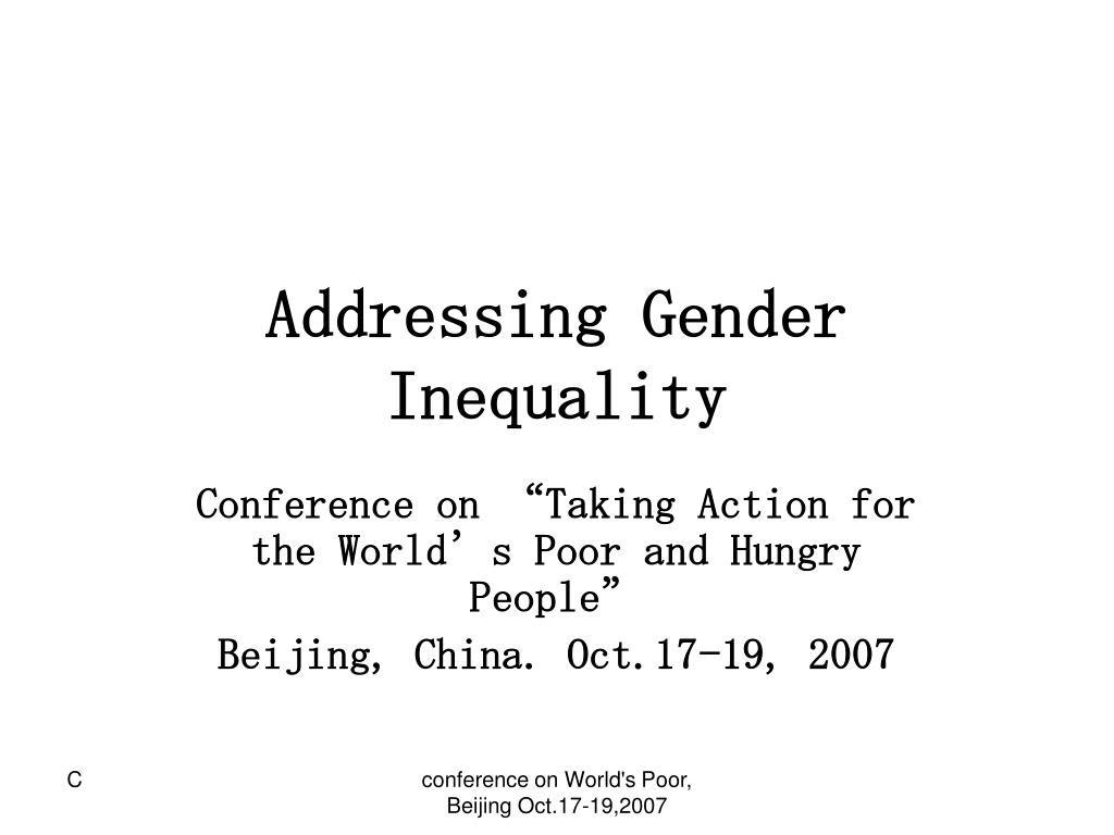 PPT - Addressing Gender Inequality PowerPoint Presentation, free ...