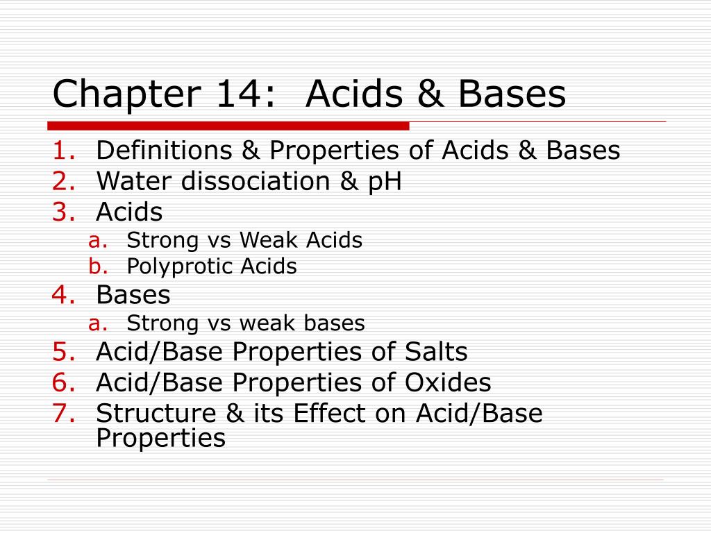 PPT - Chapter 14: Acids & Bases PowerPoint Presentation, free download ...