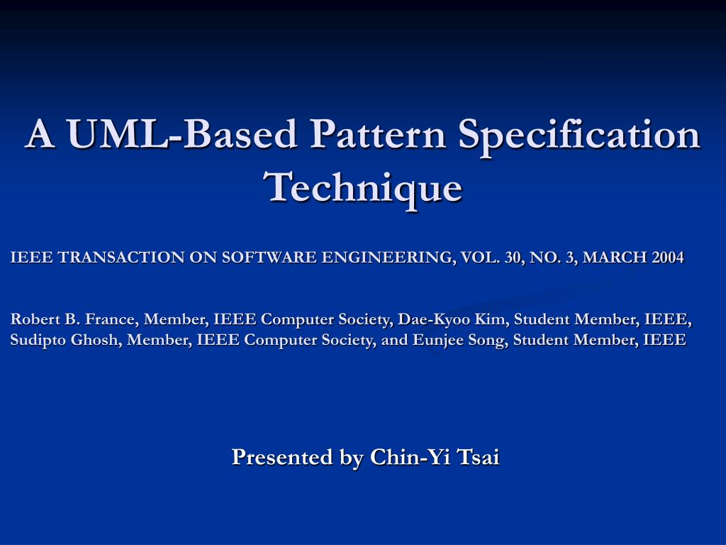 PPT - A UML-Based Pattern Specification Technique PowerPoint ...